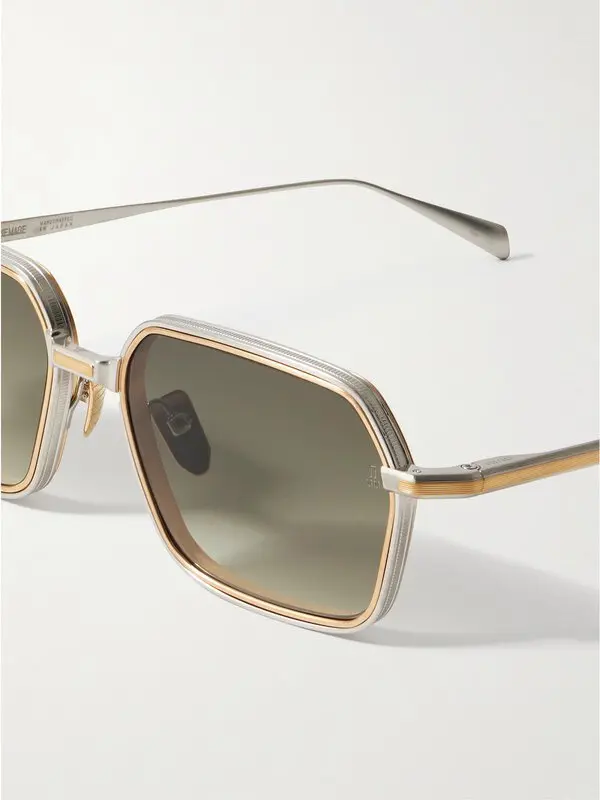 JACQUES MARIE MAGE Admiral Square-frame Sunglasses - Silver