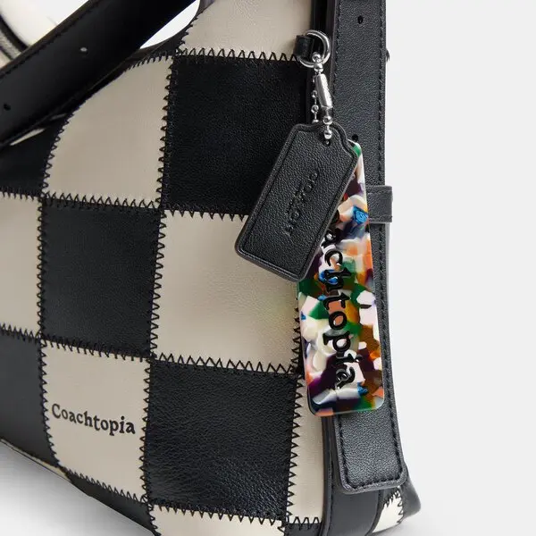 COACHTOPIA Alter/ego Checkerboard Slouchy Shoulder Bag - Black/chalk