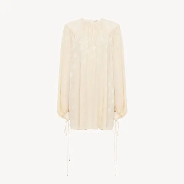 Chloé Gathered Mini Dress In Silk Jacquard