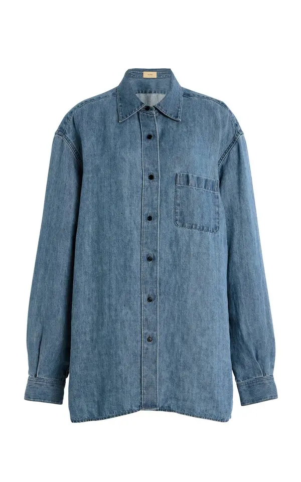 THE ROW Nesson Linen-denim Shirt