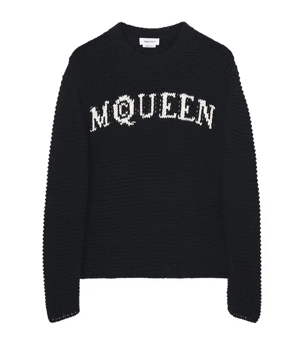 Alexander McQueen Cotton Logo Sweater - Black