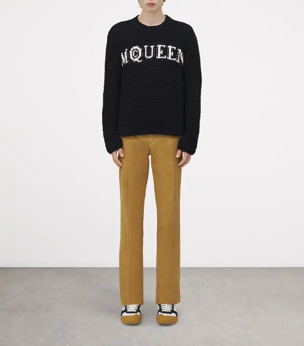 Alexander McQueen Cotton Logo Sweater - Black