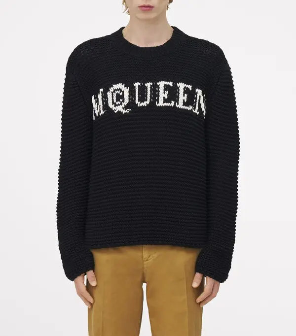Alexander McQueen Cotton Logo Sweater - Black