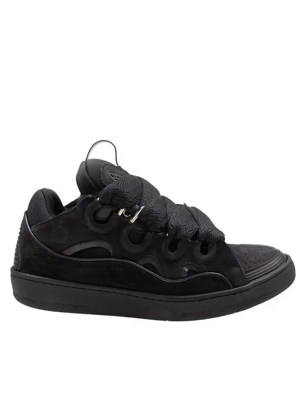LANVIN Leather And Suede Sneakers - Black