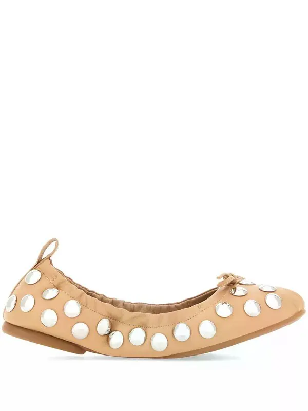 Hogan Stud-embellished Ballet Flats - Neutrals