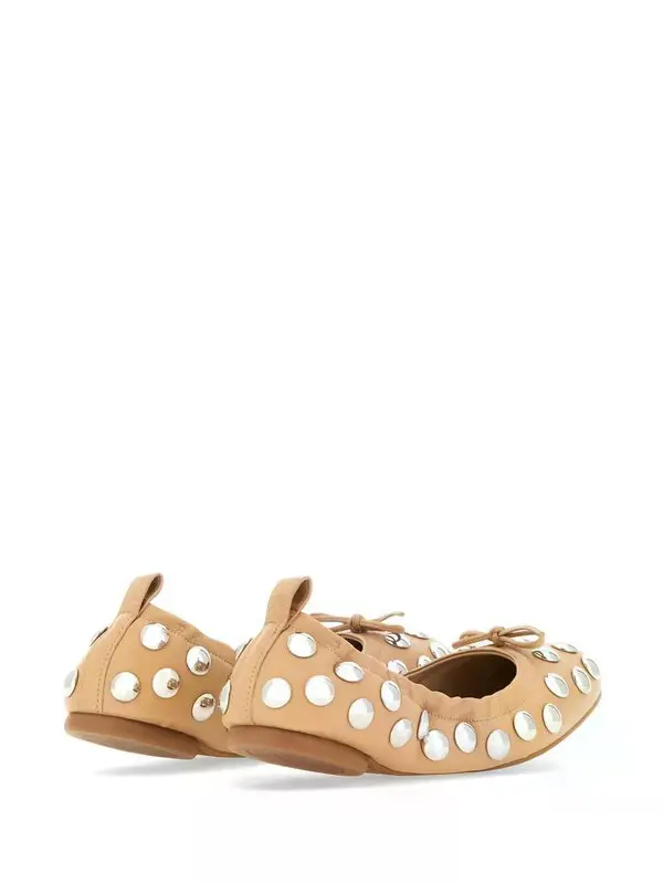 Hogan Stud-embellished Ballet Flats - Neutrals