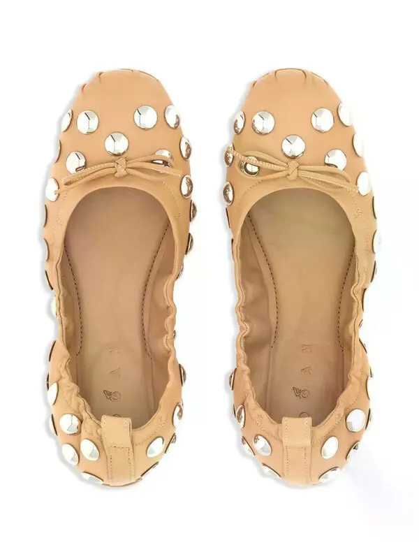 Hogan Stud-embellished Ballet Flats - Neutrals