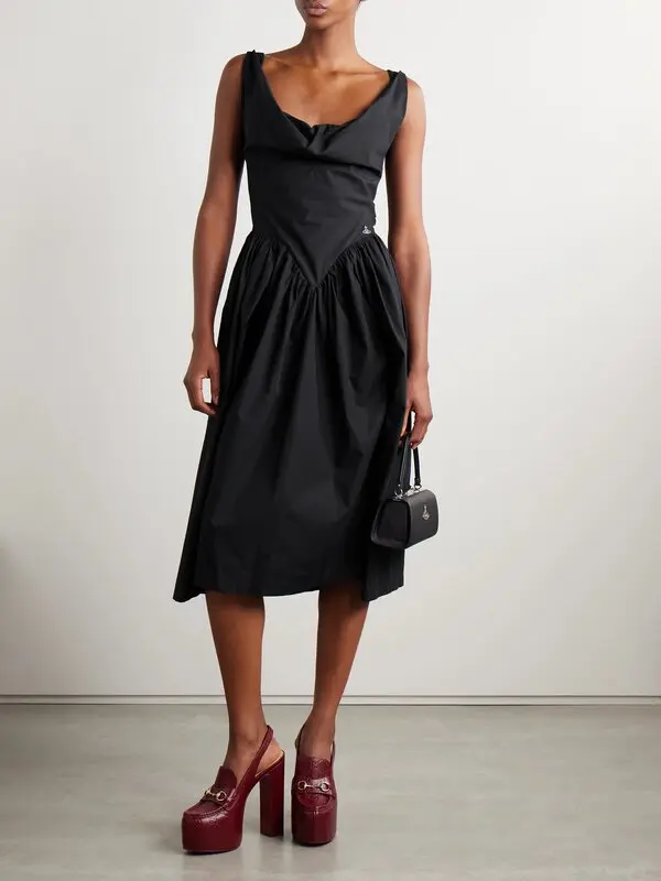 VIVIENNE WESTWOOD Sunday Gathered Midi Dress - Black