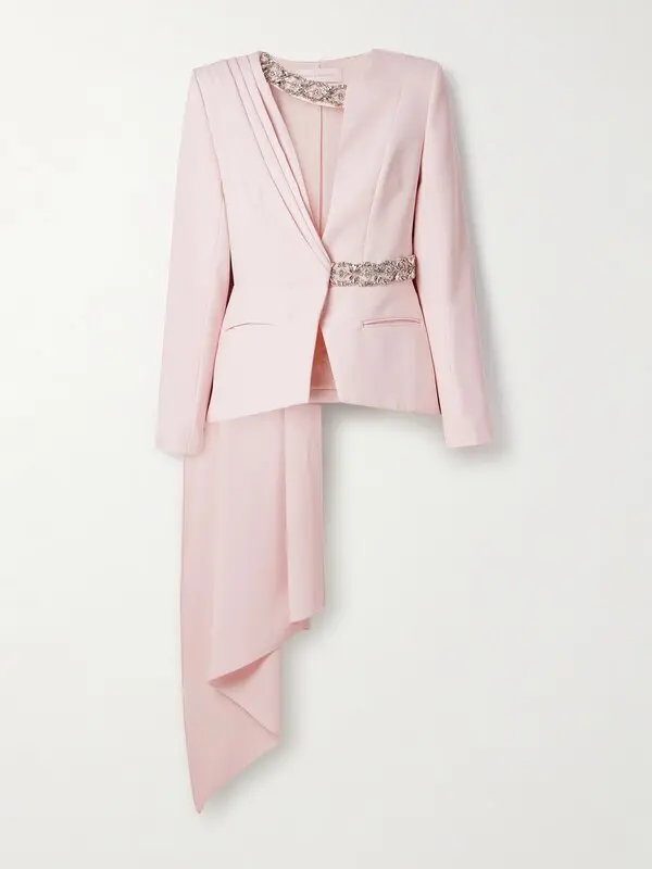 Sabina Bilenko Embellished Draped Crepe Jacket