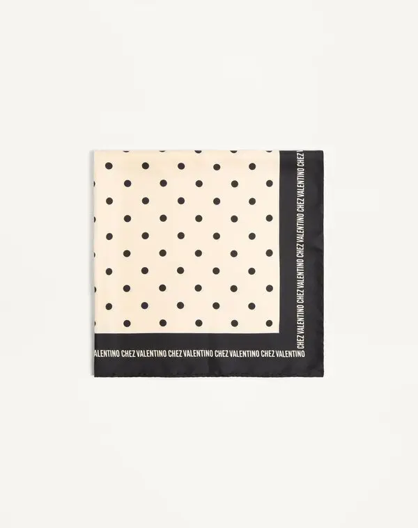 Valentino Garavani Chez Silk Scarf - Butter/black