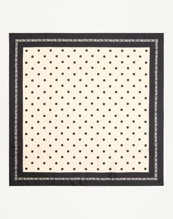 Valentino Garavani Chez Silk Scarf - Butter/black