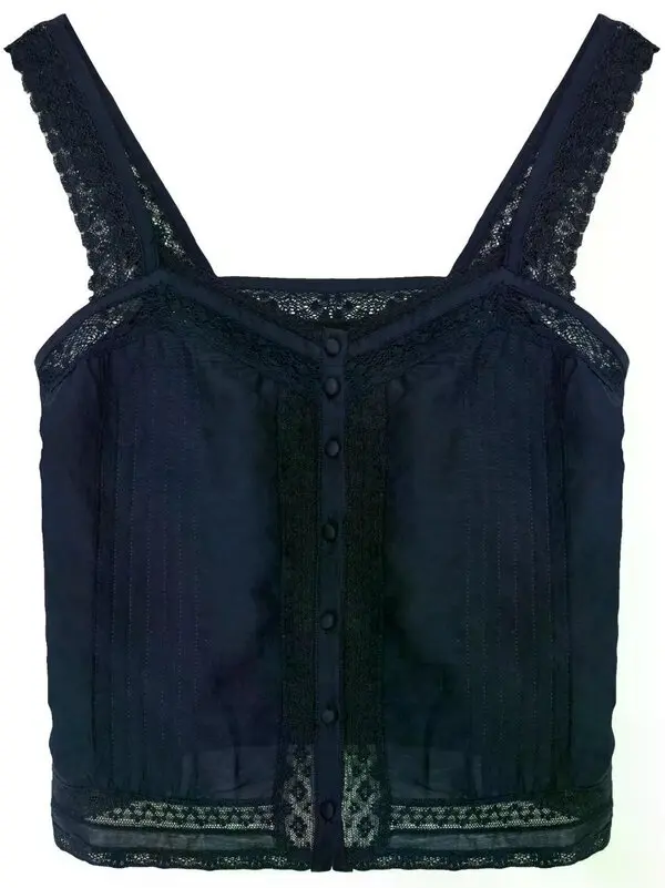 Zadig&Voltaire Lace Trimmed Tank Top - Blue