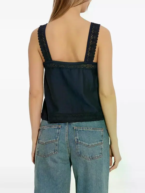 Zadig&Voltaire Lace Trimmed Tank Top - Blue