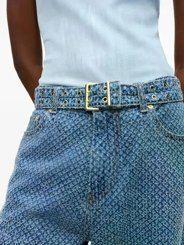 GANNI Belted Wide-leg Jeans