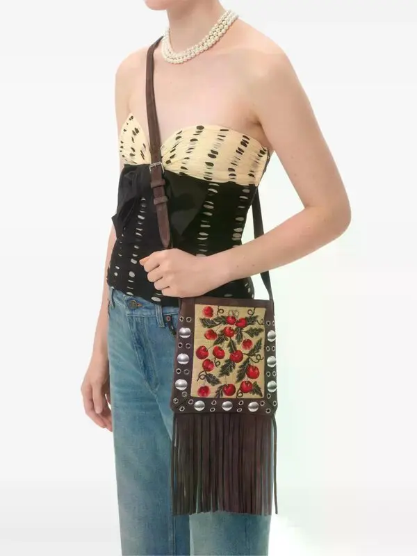 Valentino Garavani Nellcôte Small Shoulder Bag In Jacquard Raffia