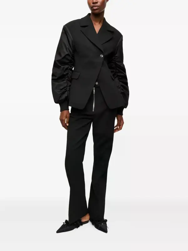 GANNI Contrast-sleeve Blazer