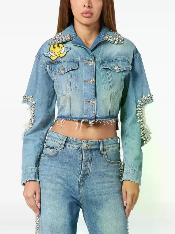 Philipp Plein Denim Cropped Jacket