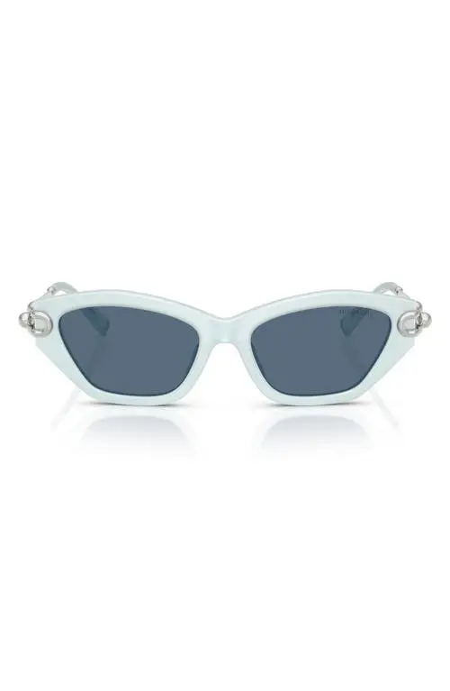 Tiffany & Co. 53mm Cat Eye Sunglasses - Frosted Pale Sapphire /blue