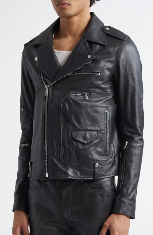 Rick Owens Hollywood Bauhaus Stooges Leather Jacket - Black