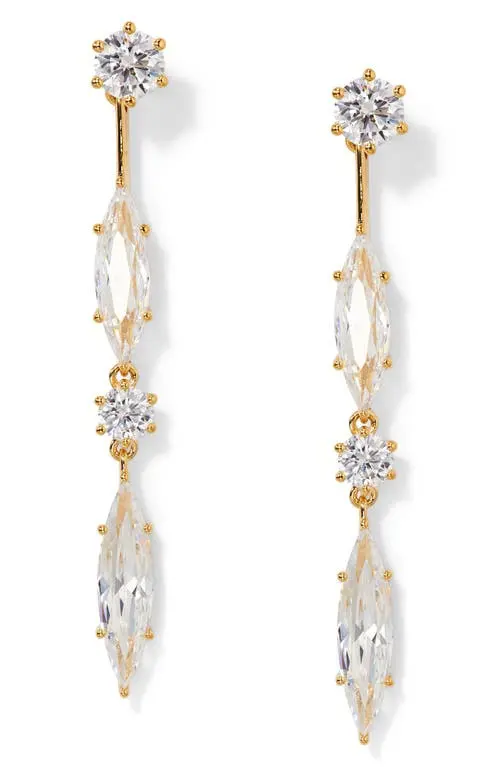 Nadri Beatrix Cubic Zirconia Drop Earrings - Gold