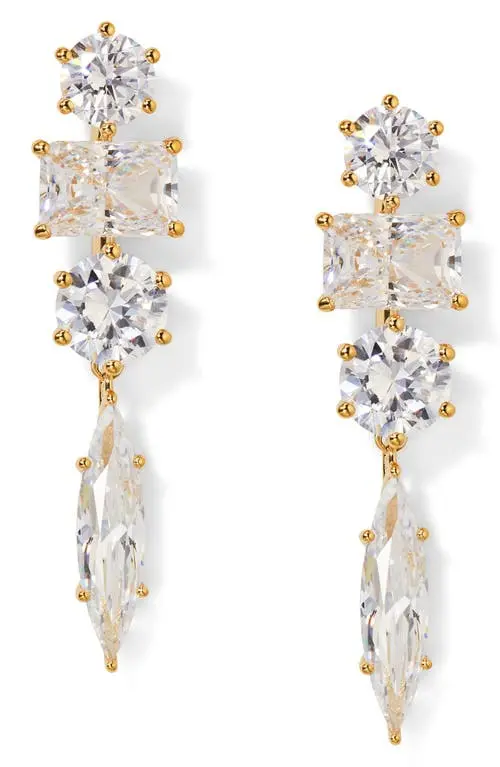 Nadri Beatrix Mixed Cubic Zirconia Drop Earrings - Gold