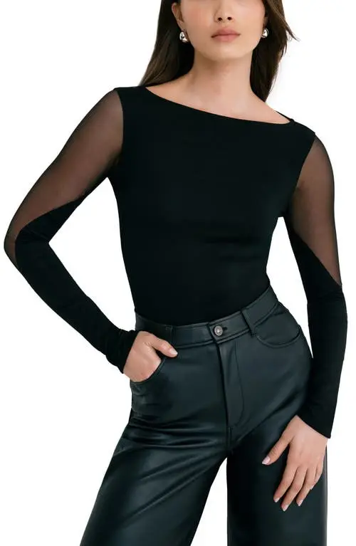 MARCELLA Adella Mesh Accent Bodysuit