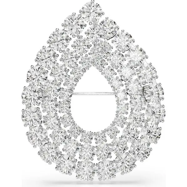 SWAROVSKI Matrix Crystal Brooch - White