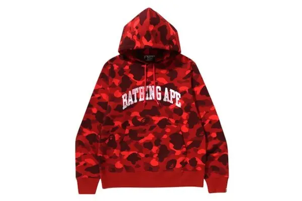 A BATHING APE Camo Pullover Hoodie - Red