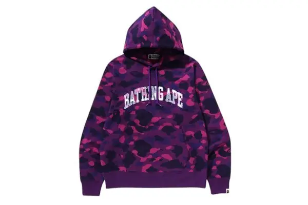 A BATHING APE Camo Pullover Hoodie - Purple