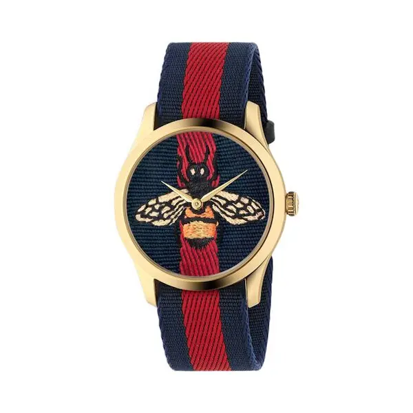 Gucci Le Marche Des Merveilles Watch With Bee Motif - Yellow Gold