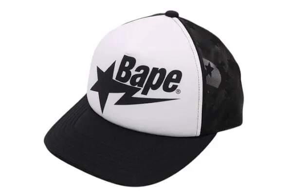 BAPE Logo Mesh Cap - Black