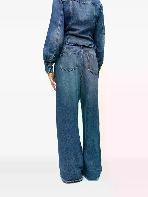 GANNI Appliqué Wide-leg Jeans