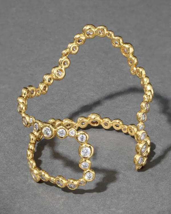 Alexis Bittar Asterales Open Wave Cuff Bracelet - Gold