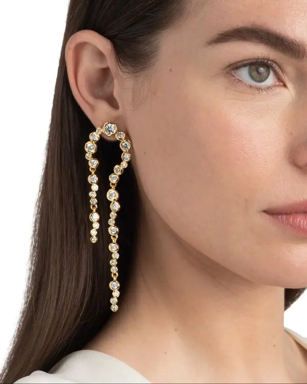 Alexis Bittar Asterales Arched Long Earrings - Gold