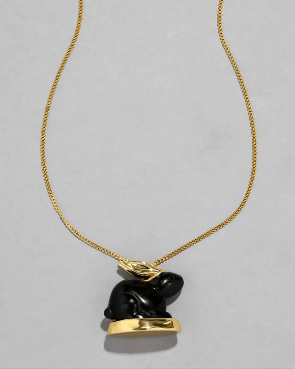 Alexis Bittar Bunny Pendant Necklace - Obsidian