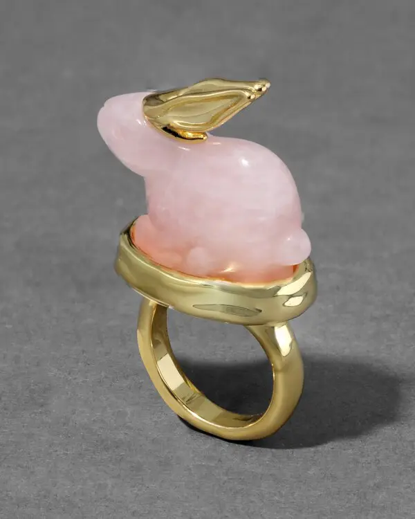 Alexis Bittar Bunny Cocktail Ring - Rose Quartz