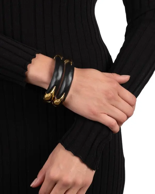Alexis Bittar Lucite Claw Hinge Bracelet - Black