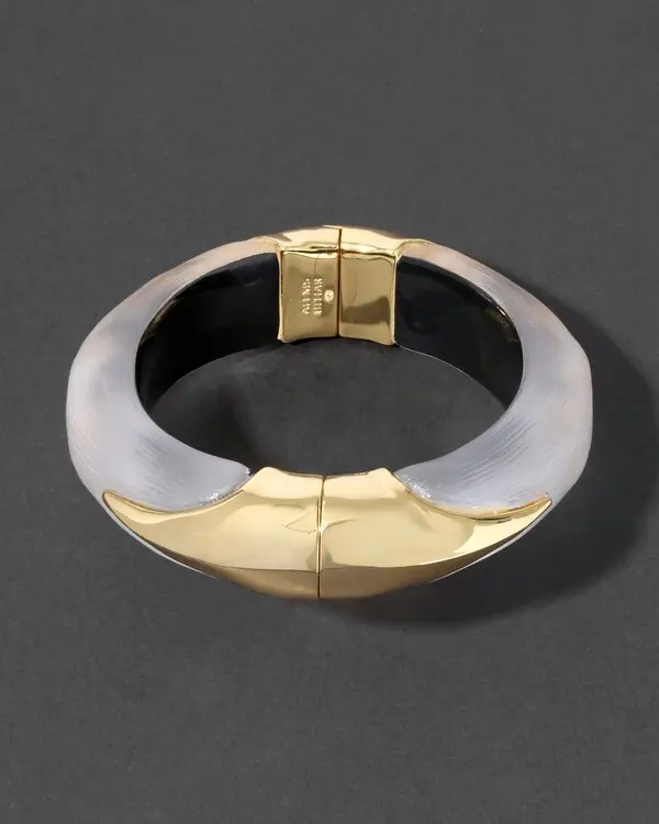 Alexis Bittar Lucite Claw Hinge Bracelet - Silver