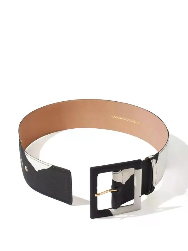Carolina Herrera Floral-Print Wide Belt In Black - 50% Off  display picture 3
