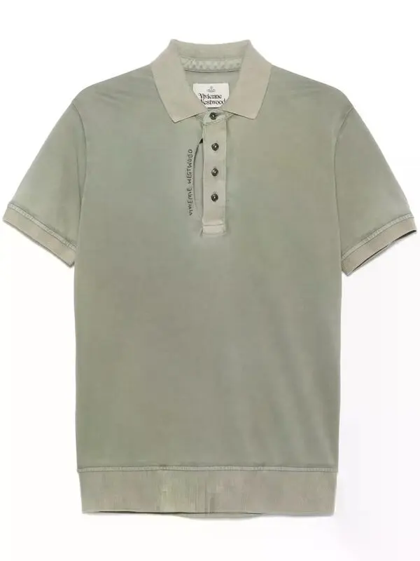 VIVIENNE WESTWOOD Garment-dyed Piqué Polo Shirt - Green