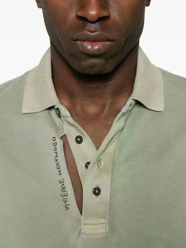 VIVIENNE WESTWOOD Garment-dyed Piqué Polo Shirt - Green