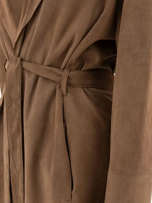 SALVATORE SANTORO Suede Trench Coat