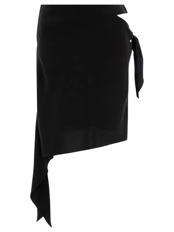 COURREGES Cut-out Skirt With Knot - Black