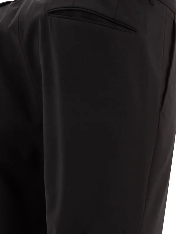 Incotex Tailored Wool-blend Trousers - Black