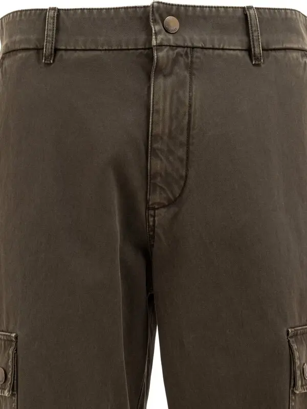 Burberry Gabardine Cargo Trousers - Brown
