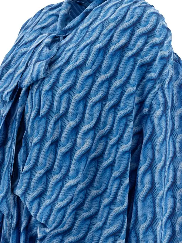 Balenciaga Printed Flared Dress - Blue