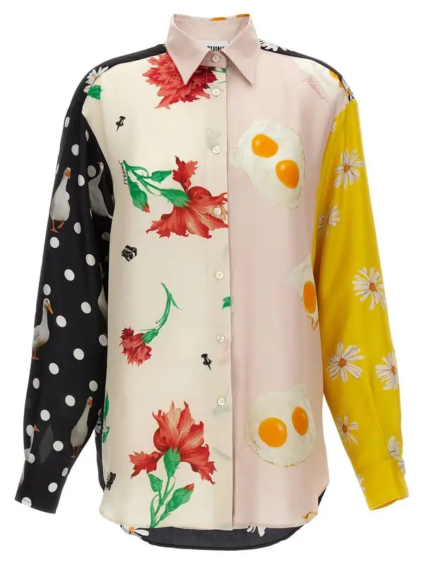 Moschino Patchwork Print Silk Shirt - Multicolor