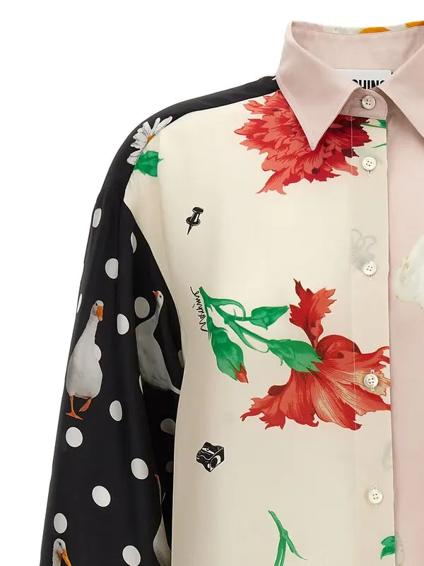 Moschino Patchwork Print Silk Shirt - Multicolor