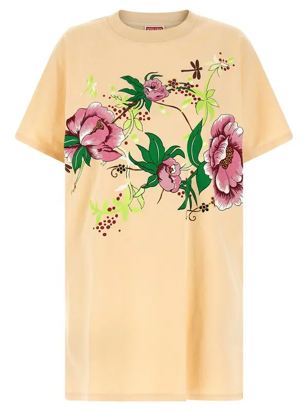 Kenzo Peonies Mini Dress Pink 34% Off Editorialist