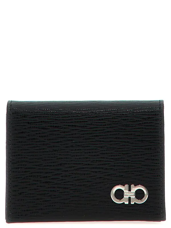 FERRAGAMO Revival Gancio' Card Holder - Black
